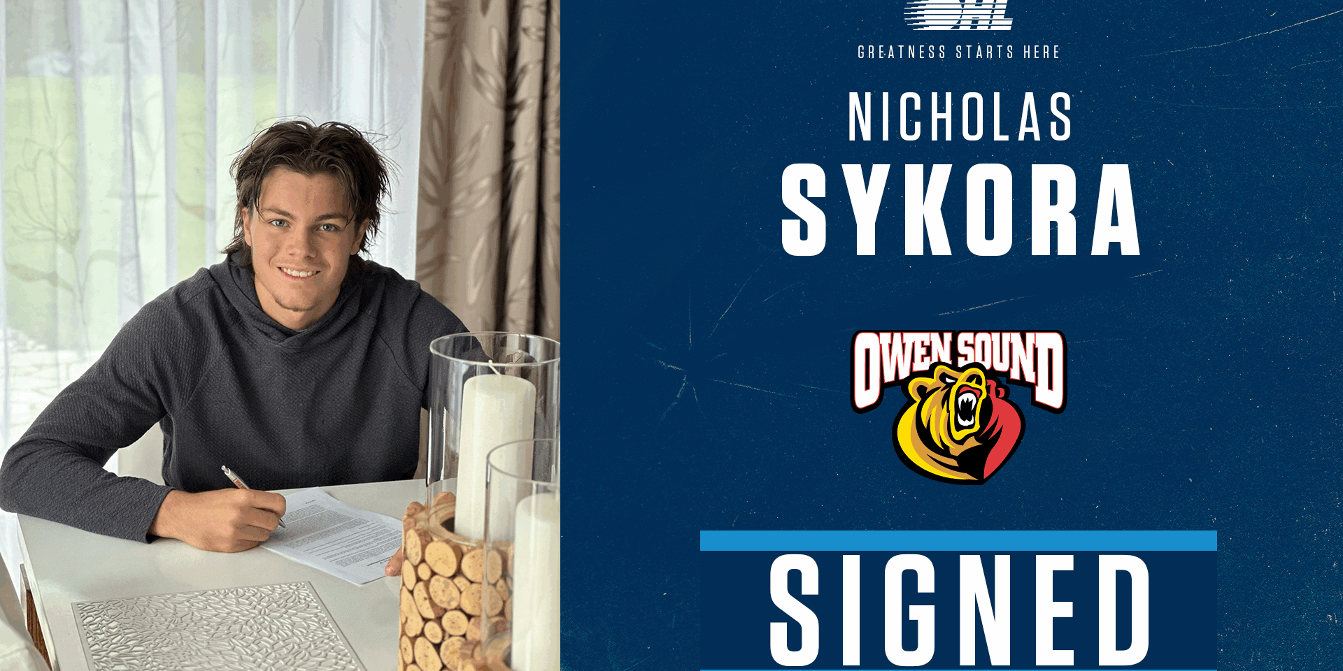 Attack Sign Nicholas Sykora to OHL Standard Player Agreement - Ontario ...